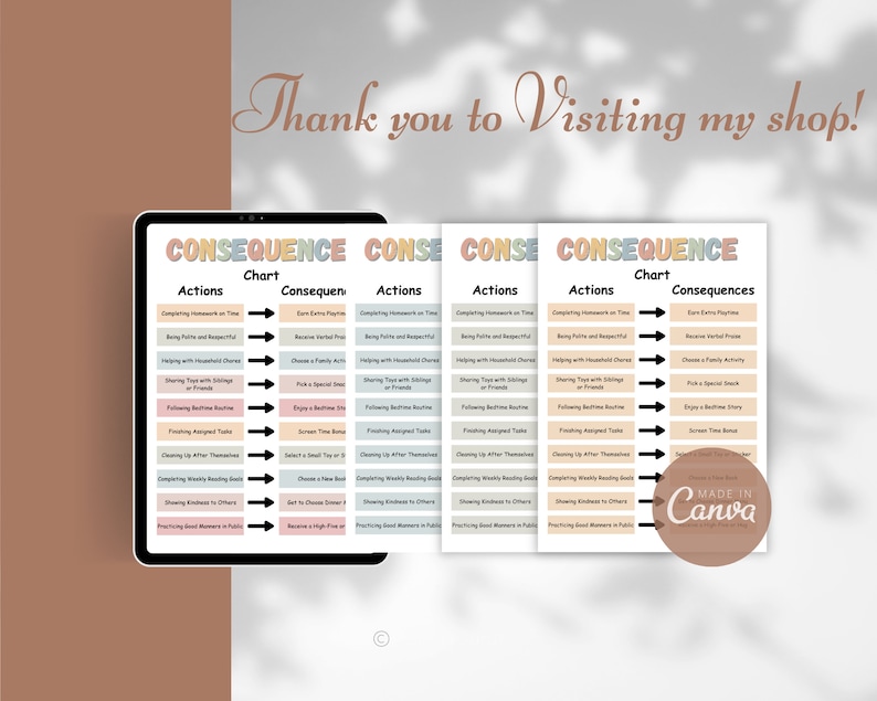 Editable Consequence Chart | My Actions Have Consequences | School ...
