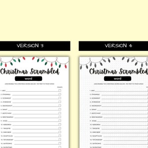 Christmas Word Scramble Printable | Holiday Party Game | Christmas ...
