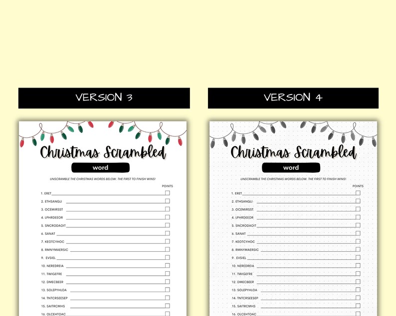 Christmas Word Scramble Printable | Holiday Party Game | Christmas ...
