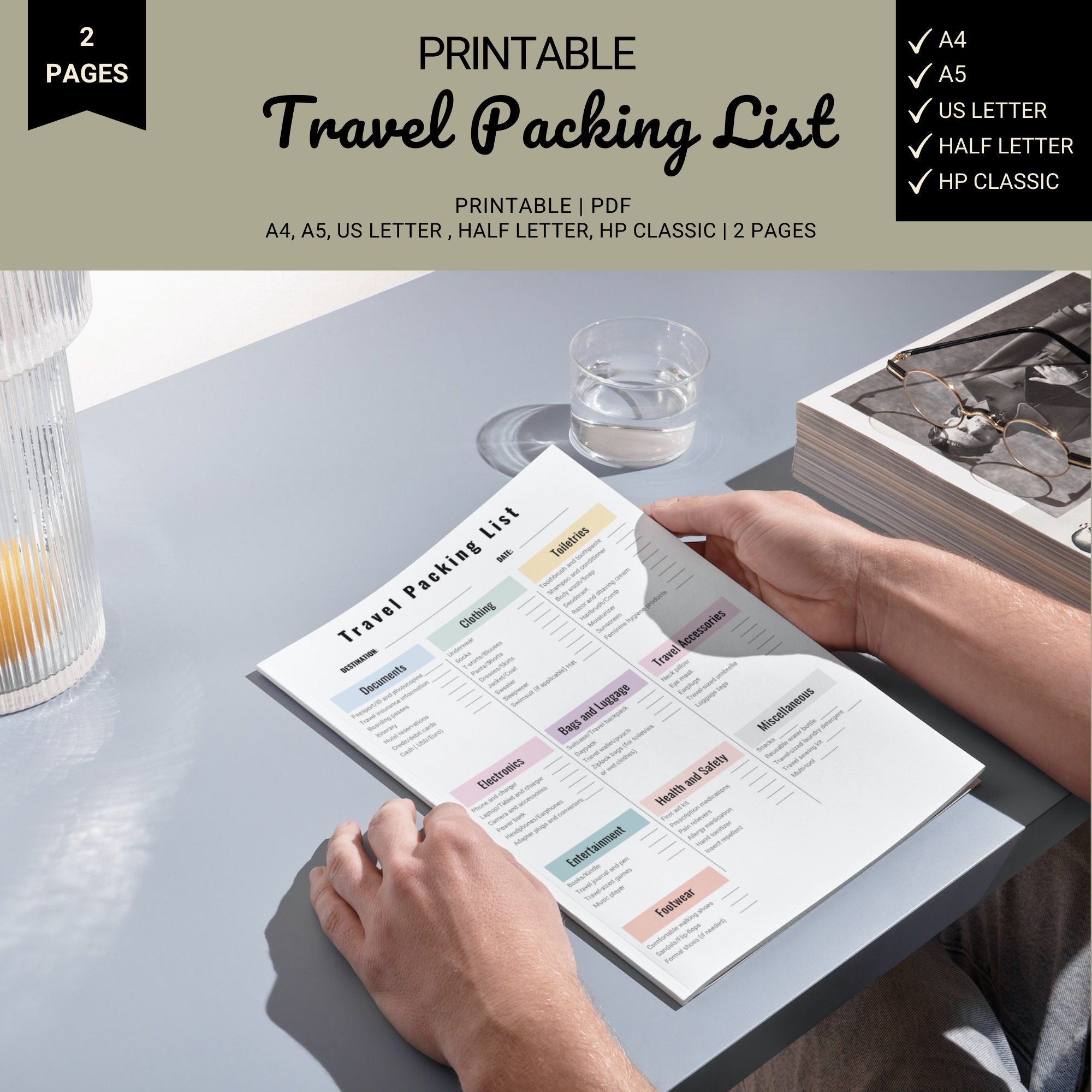 Packing List, Editable Packing List, Printable, Packing List Template ...