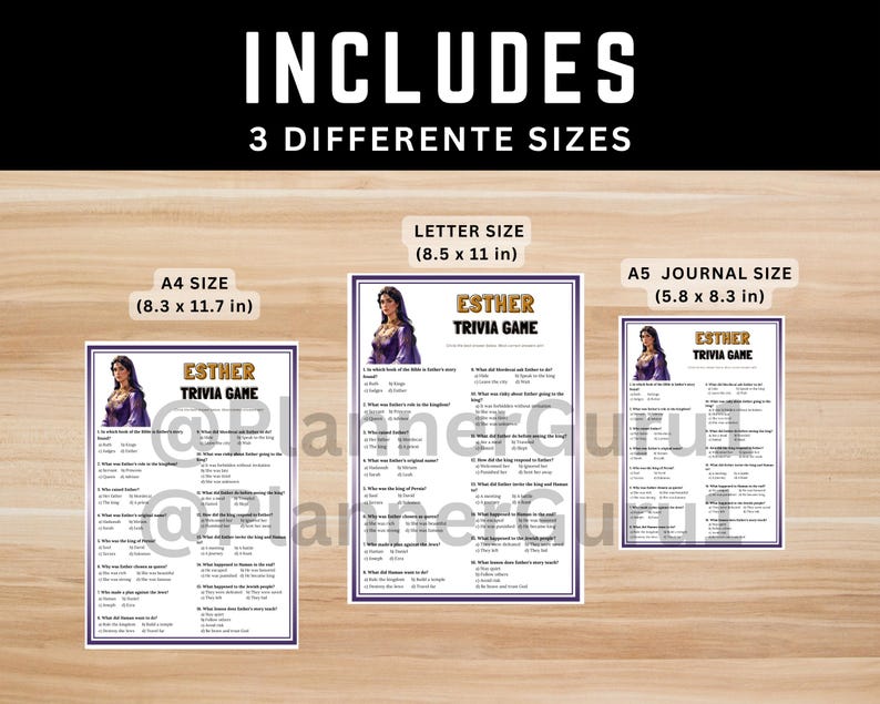 Esther Bible Trivia Game Printable - Queen Esther Quiz for Kids ...