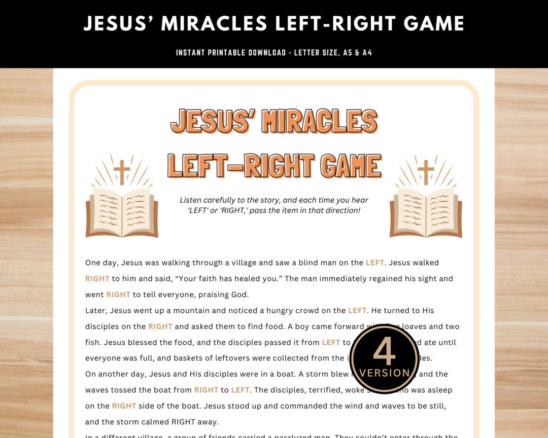 Bible Left Right Game - Printable Church Party Game for Sunday School ...
