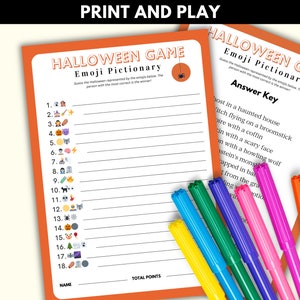Halloween Emoji Game | Printable Halloween Pictionary | Fun Halloween ...