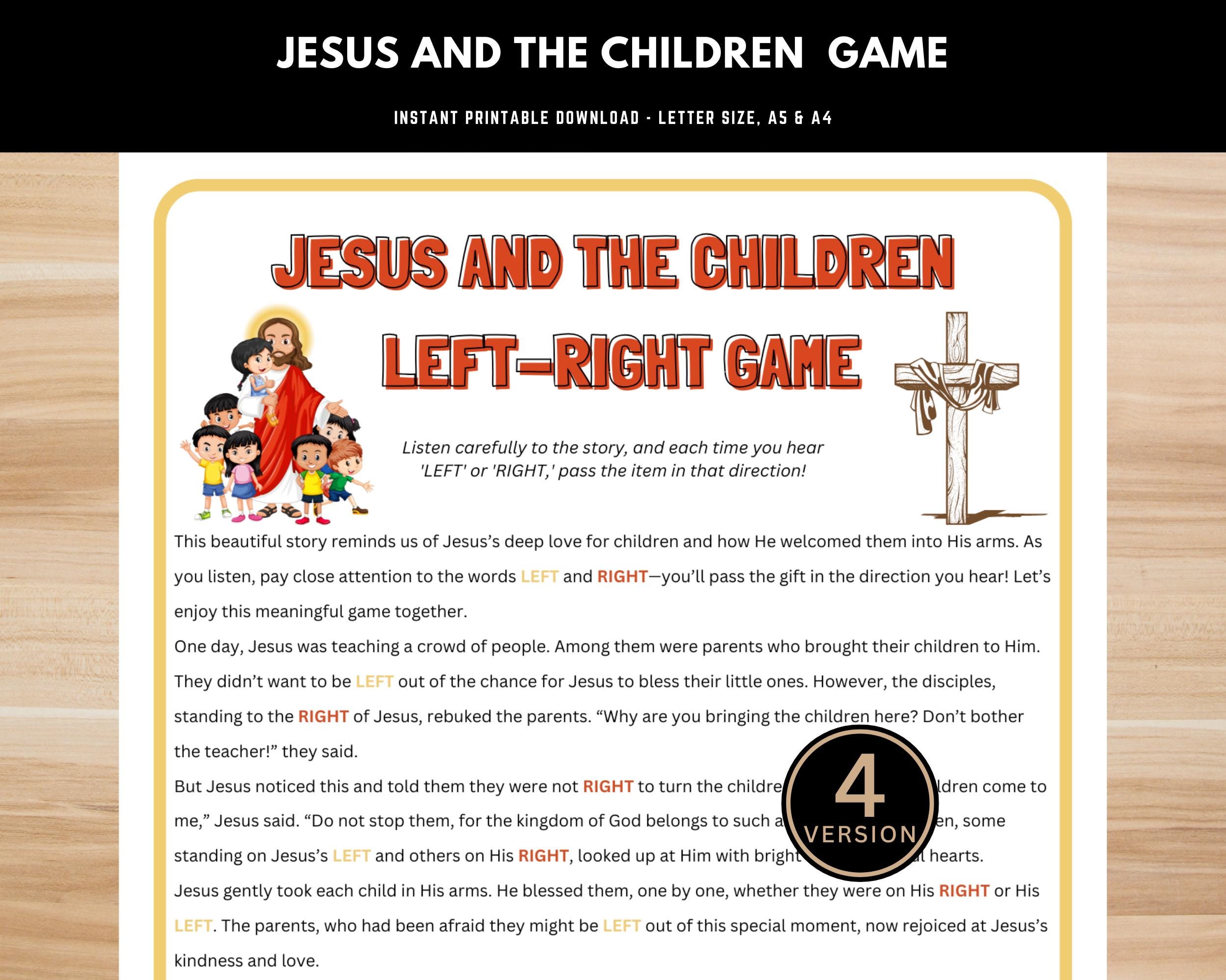 Jesus and the Children Left Right Game - Printable Bible Study and ...