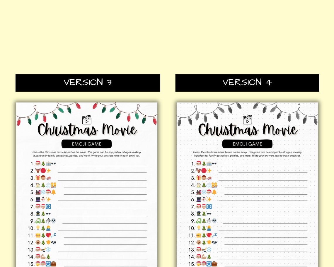 Christmas Movie Emoji Pictionary | Christmas Movie Emoji Game ...