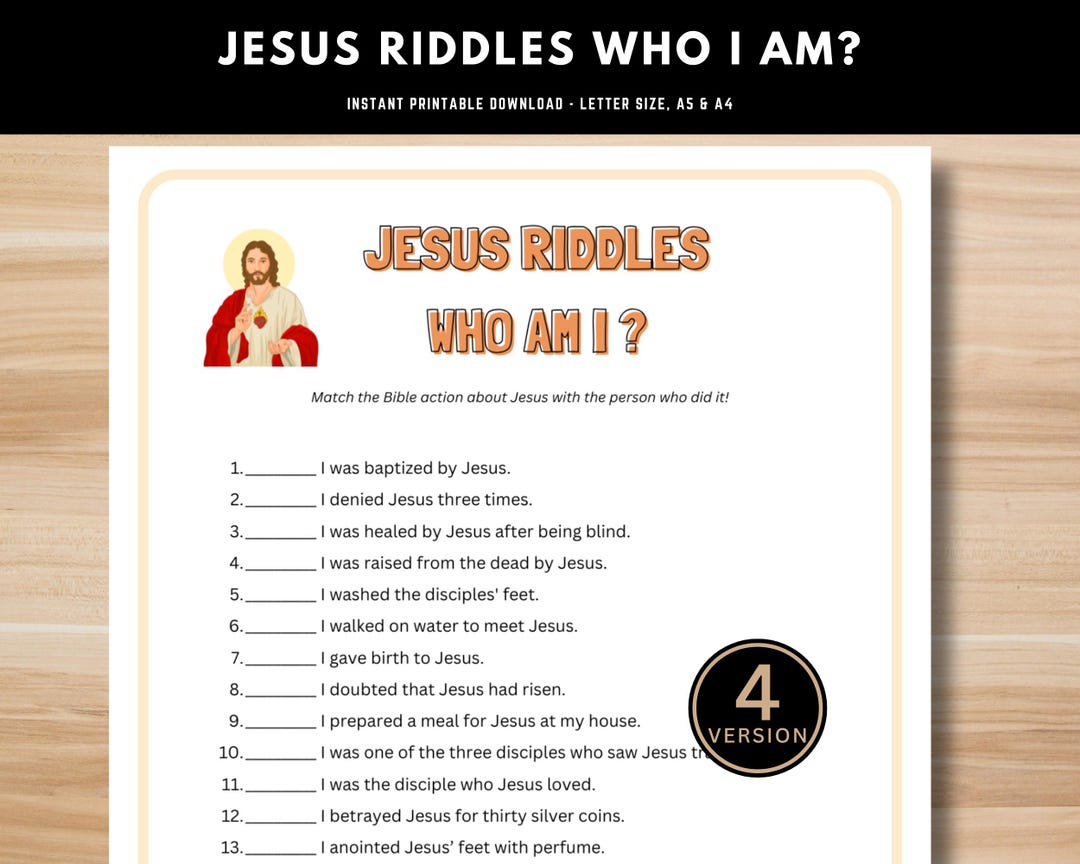 Jesus Riddles – Printable Bible Games for Kids, Sunday School, and ...