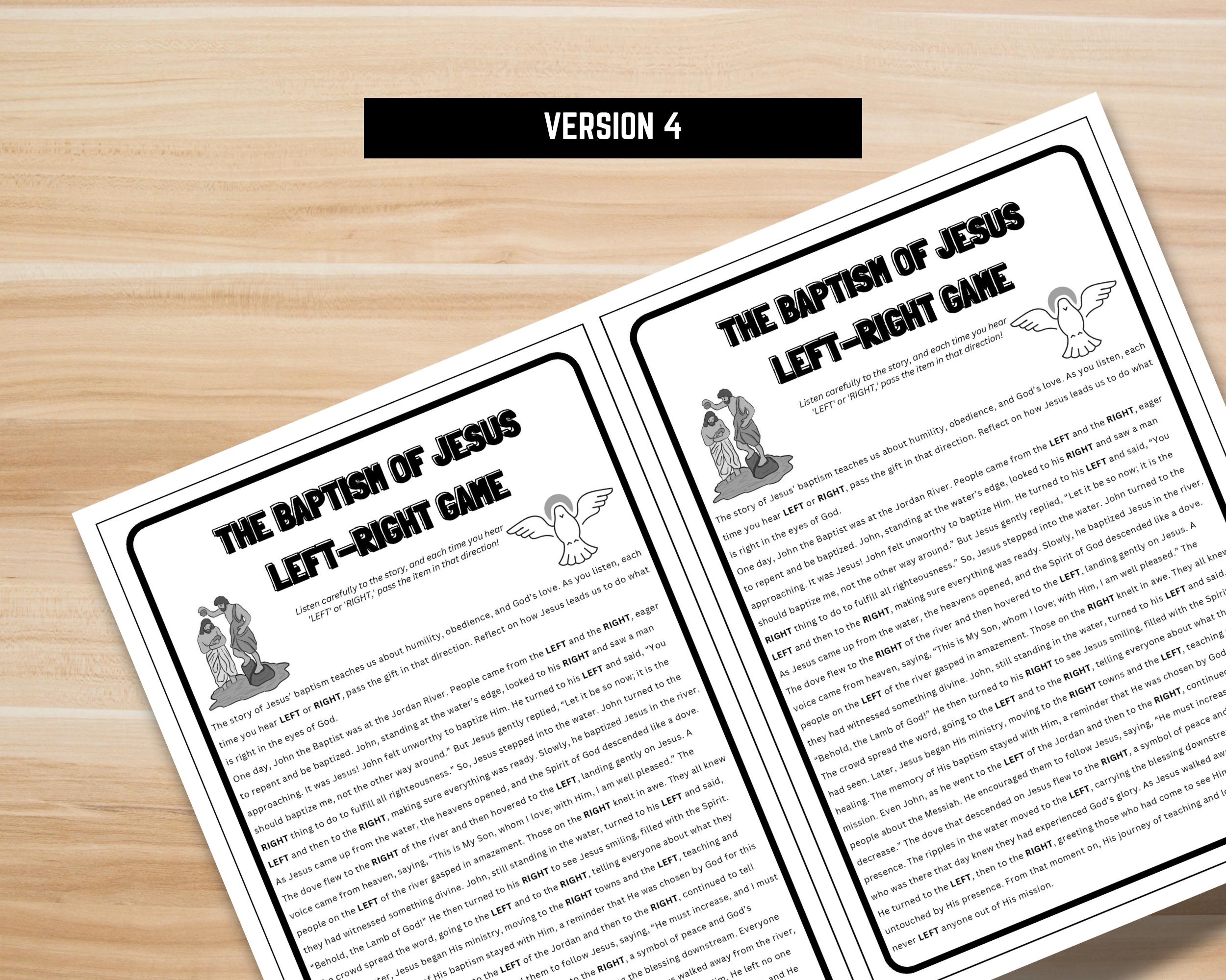 The Baptism of Jesus Left Right Game - Printable Bible Study & Church ...