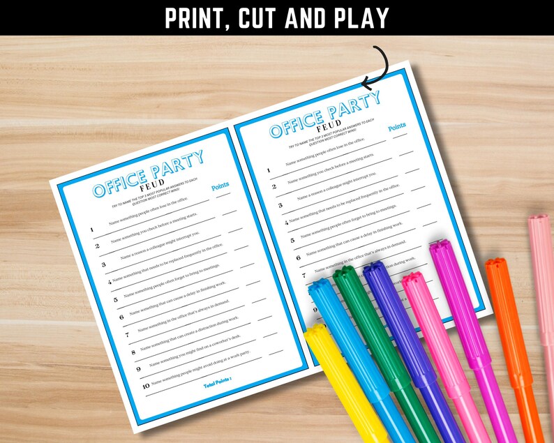 Office Party Feud Game | Fun Work Trivia | Printable Team Building ...