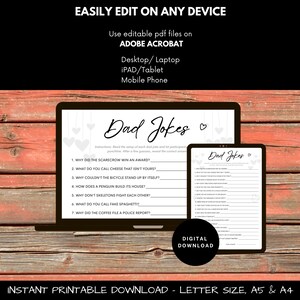 Dad Jokes Baby Shower Game, Printable Baby Shower Trivia, Fun Shower ...