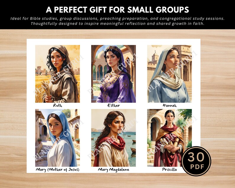 Women of the Bible Clip Art Bundle | Bible Study PNG & PDF | Christian ...