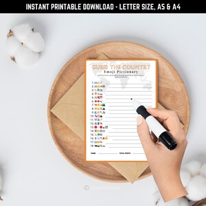 Guess the Country Emoji Pictionary | Printable Party Game | Family Fun ...