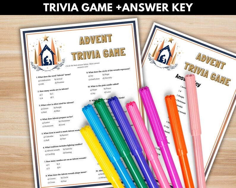 Advent Trivia Game Printable | Christian Christmas Bible Trivia for ...