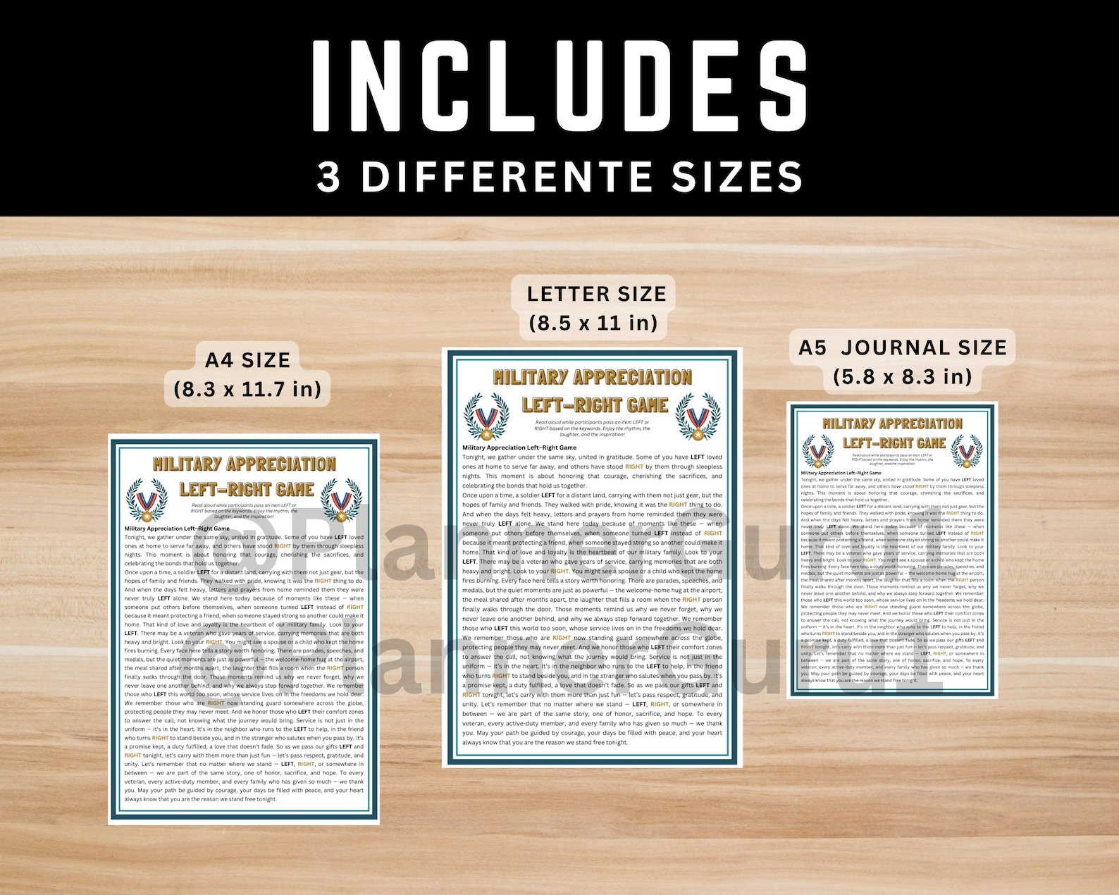 Military Appreciation Left Right Game - Printable Story Game for ...