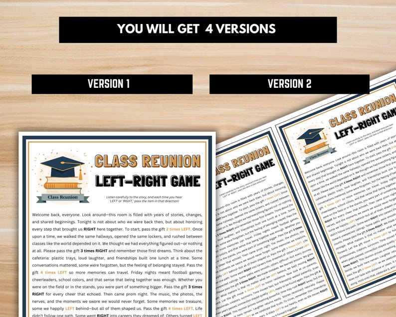 Printable Class Reunion Icebreaker Game | High School & College Reunion ...