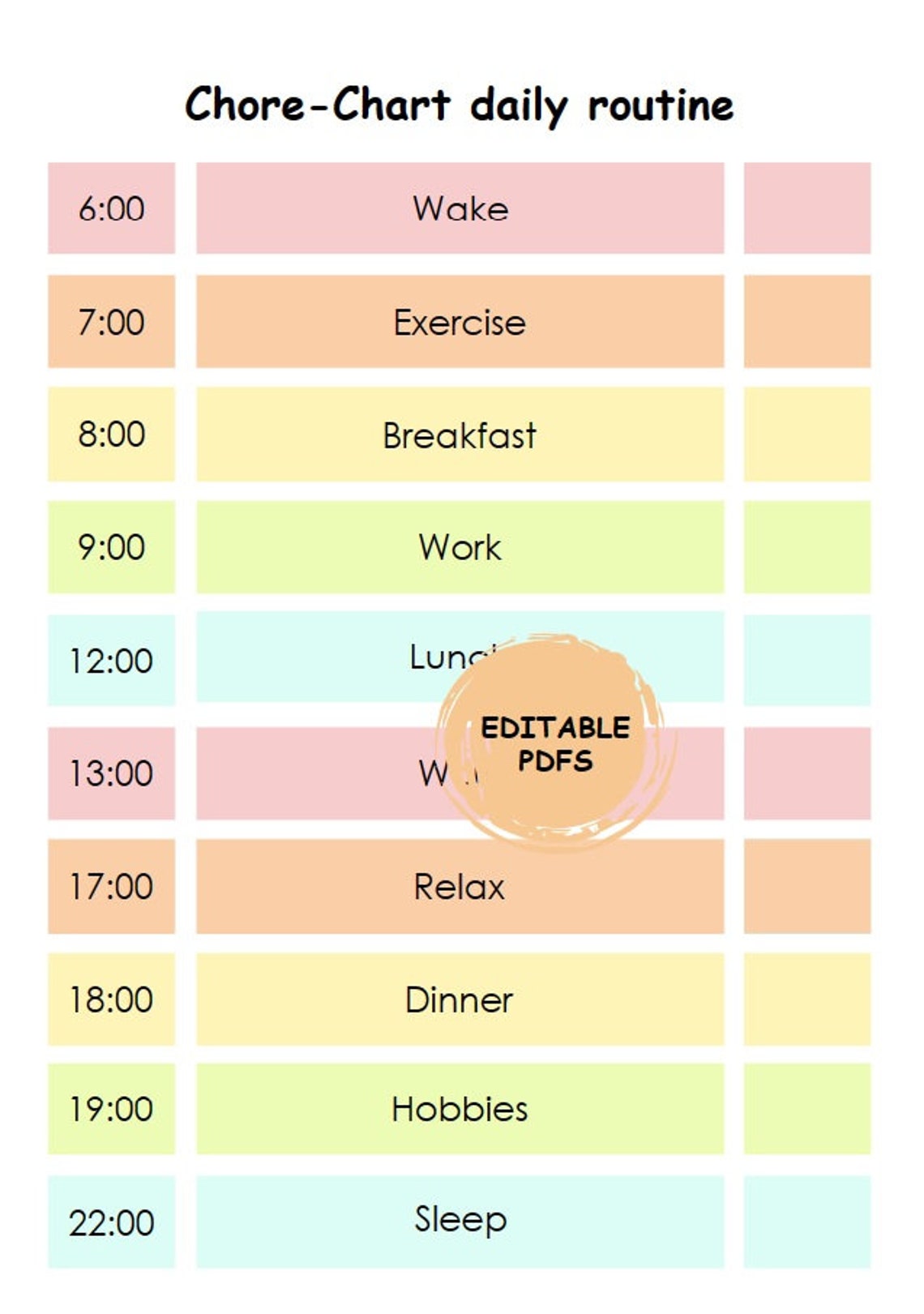 Daily Routine, Printable Daily Schedule, Responsibility Chart ...