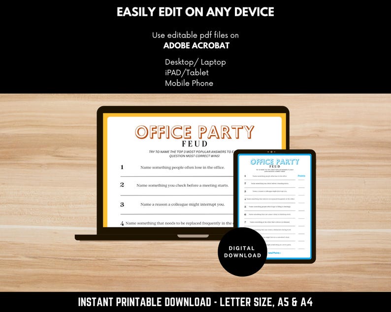 Office Party Feud Game | Fun Work Trivia | Printable Team Building ...