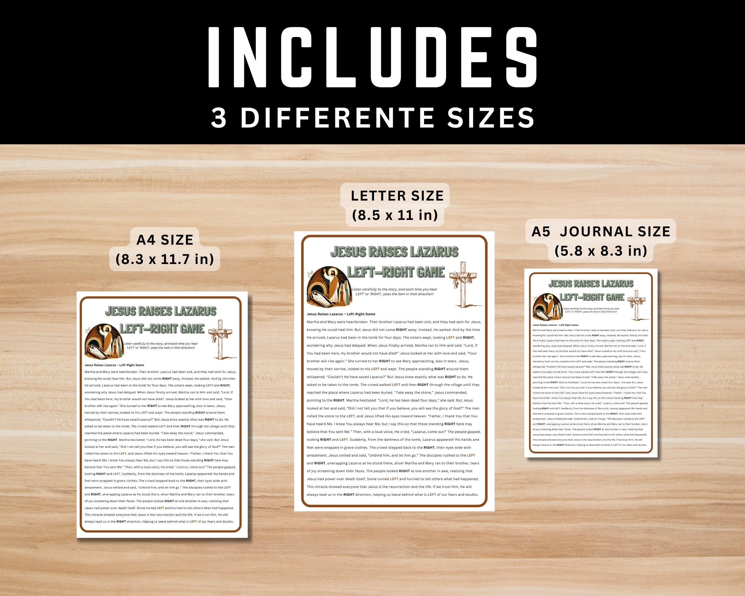Jesus Raises Lazarus Left Right Game - Printable Bible Study and Church ...