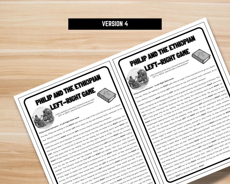 Philip and the Ethiopian Left-right Game – Bible Story Printable ...