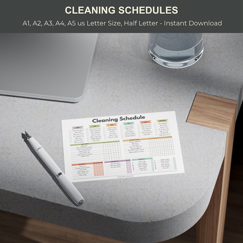 Customizable Cleaning Schedule | Printable | Weekly, Monthly, Yearly ...