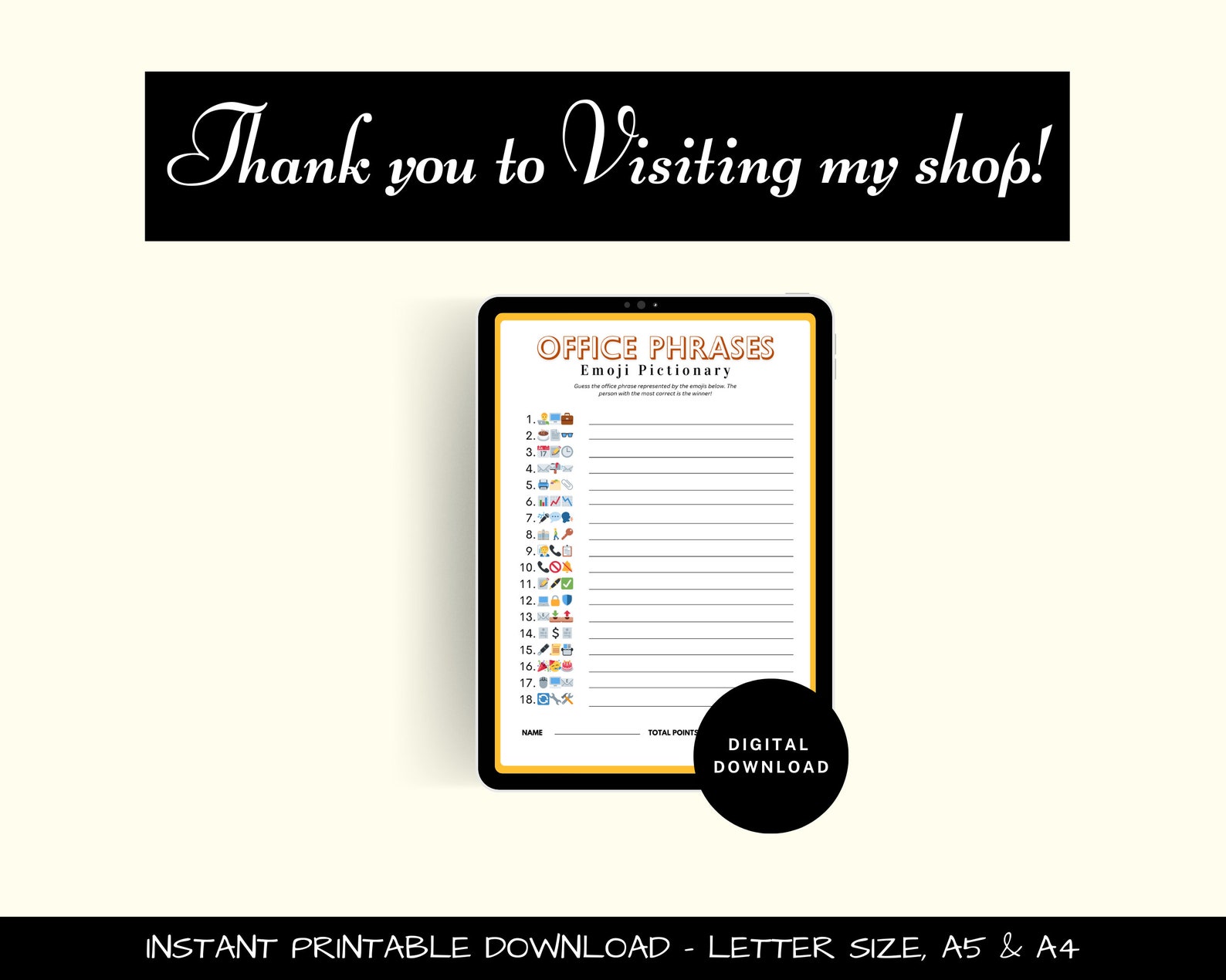 Office Emoji Pictionary Game | Work Party Game | Office Team Building ...