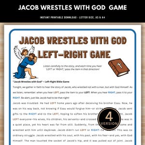 Jacob Wrestles With God Left-right Game - Printable Bible Activity for ...