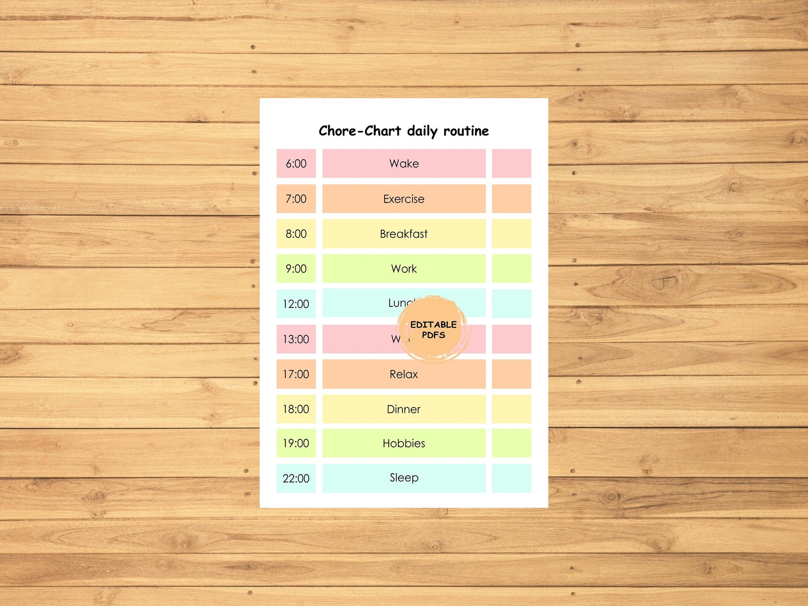 Daily Routine, Printable Daily Schedule, Responsibility Chart ...