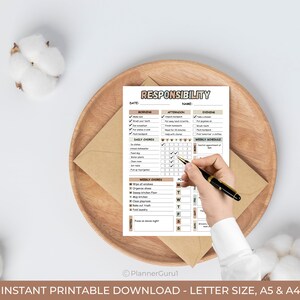 Editable Task Sheets for Kids | Printable | Daily Weekly Responsibility ...