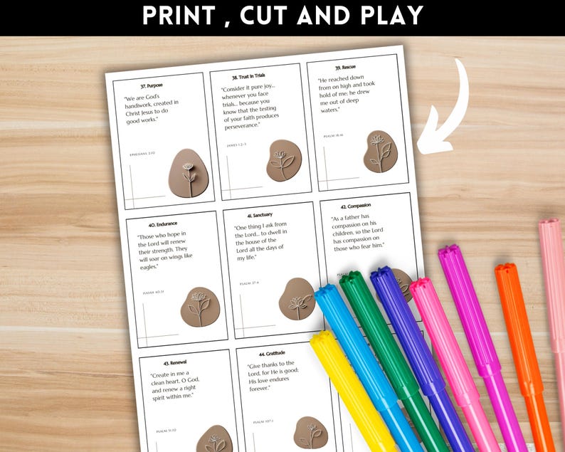 50 Printable Encouraging Bible Verse Cards, Mini Scripture Cards ...