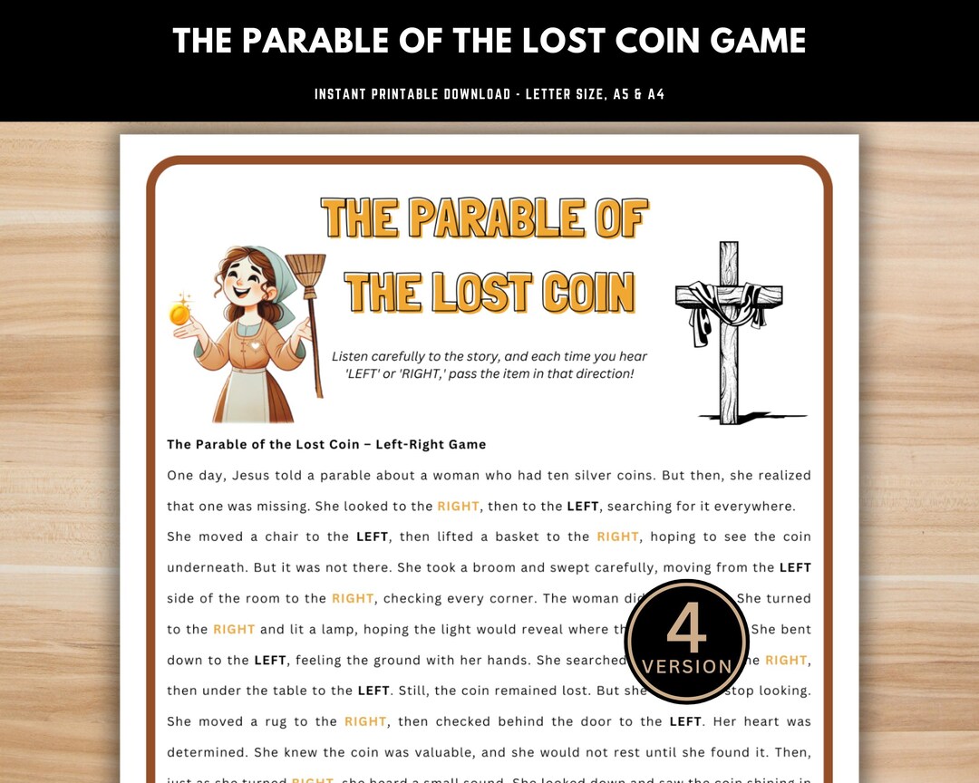 The Parable of the Lost Coin Left-right Game – Christian Bible Party ...