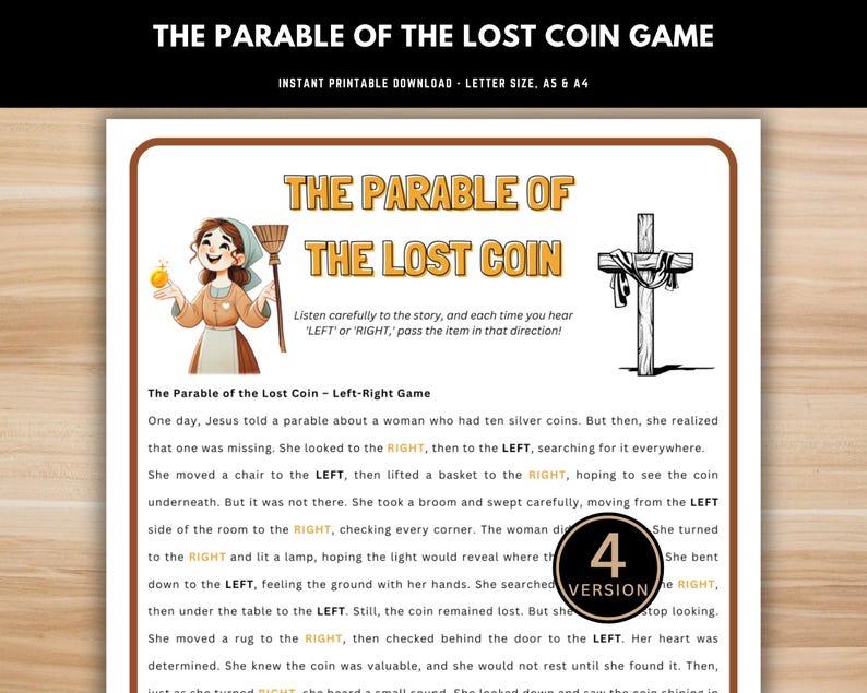 The Parable of the Lost Coin Left-right Game – Christian Bible Party ...
