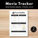 Printable Movie Tracker Journal Page - Film Log Planner Template for ...