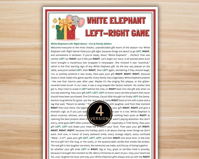 White Elephant Left Right Gift Exchange Game | Hilarious Holiday Party ...
