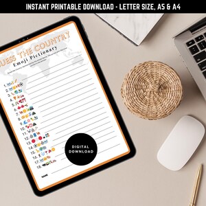 Guess the Country Emoji Pictionary | Printable Party Game | Family Fun ...
