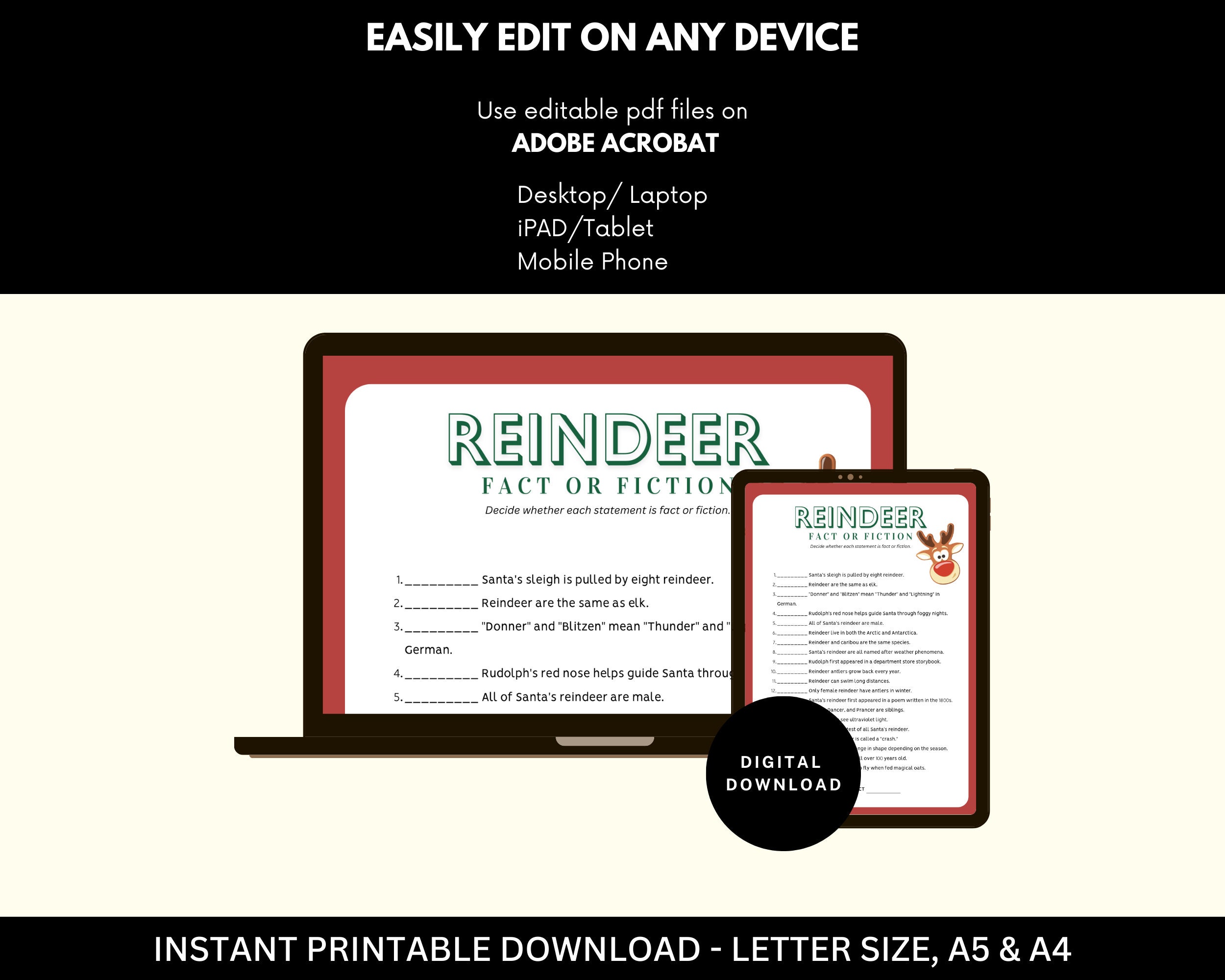 Reindeer Games Trivia | Fact or Fiction | Christmas True or False ...