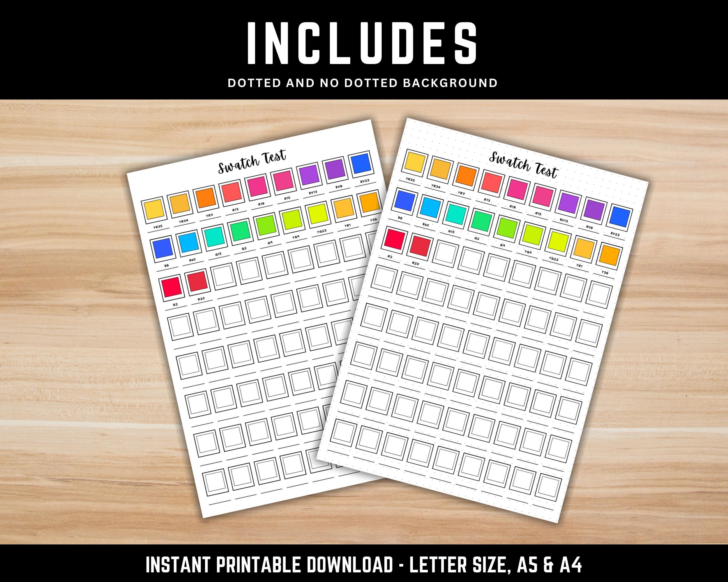 Swatch Test Tracker - Printable Journal Page - Bullet Journal Planner ...