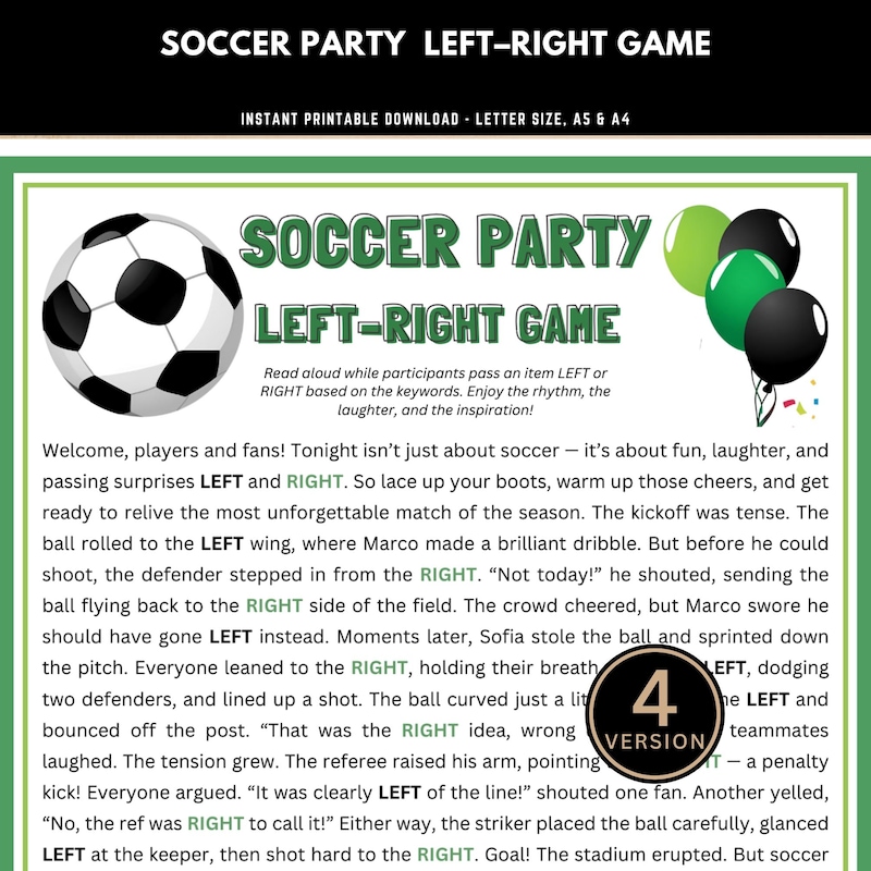 Left Right Passing Game Ideas - Etsy