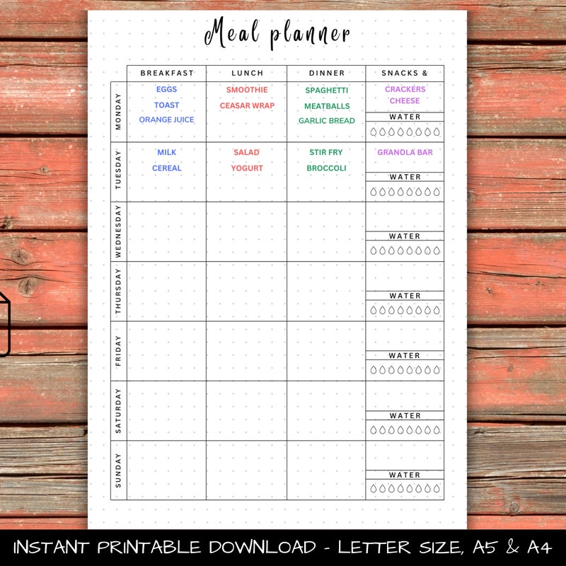 Meal Planner Journal - Etsy
