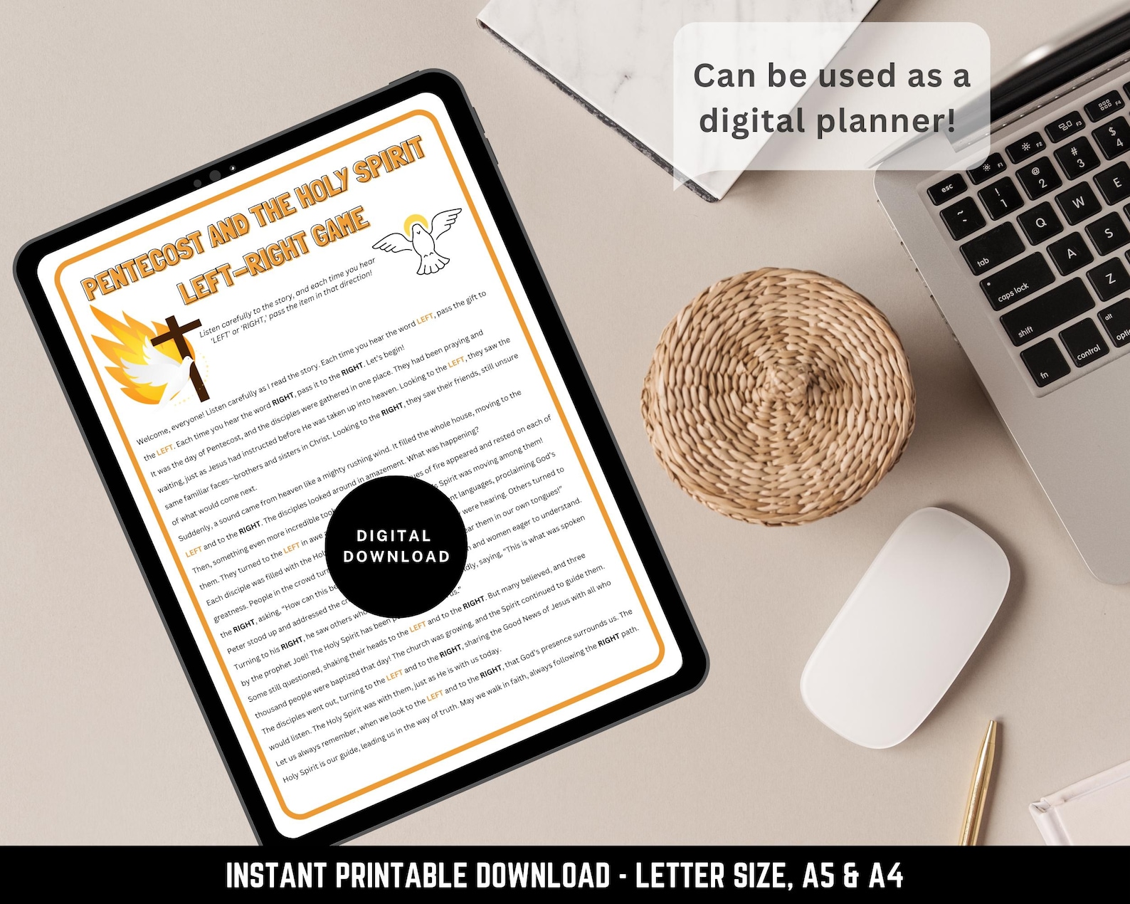 Pentecost and the Holy Spirit Left-right Game - Printable Bible Study ...