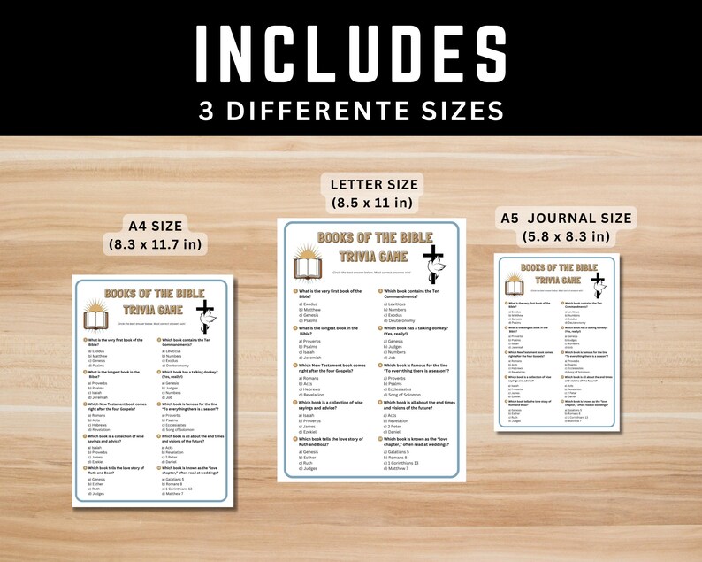 Books of the Bible Trivia Game - Printable Christian Game for Church ...