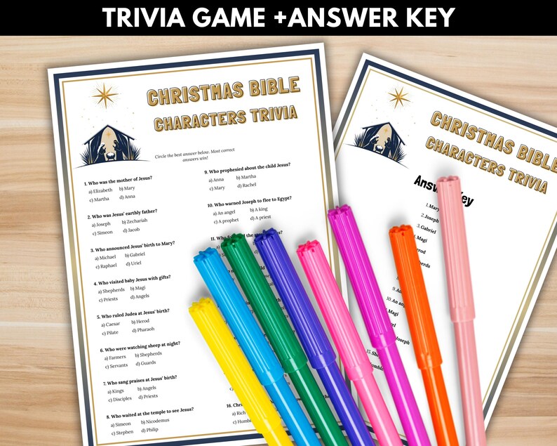 Christmas Bible Characters Trivia Game | Christian Nativity Quiz for ...
