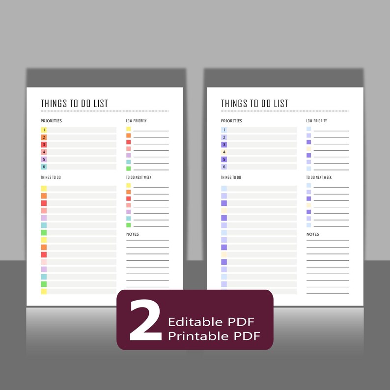 Task Lists Task Lists Printable and Fillable PDF Templates - Etsy