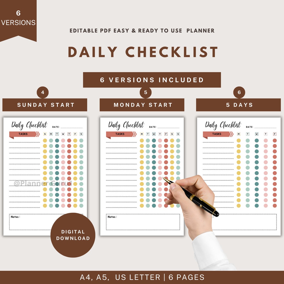 Editable Daily Checklist for Kids, Printable Chore Chart for Kids ...