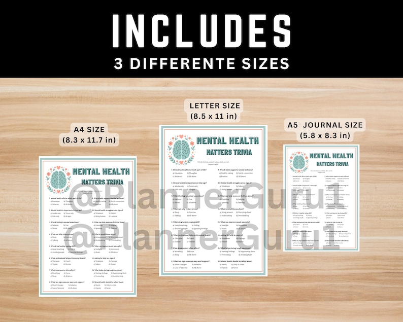 Mental Health Matters Trivia Game, Printable Mental Wellness Quiz With ...