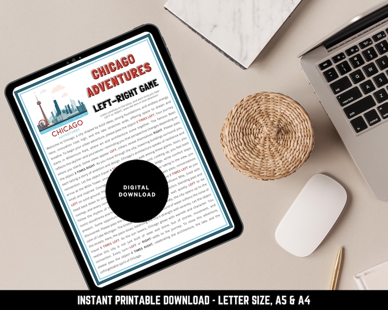 Chicago Adventures Left Right Game Printable | City Travel Party Game ...