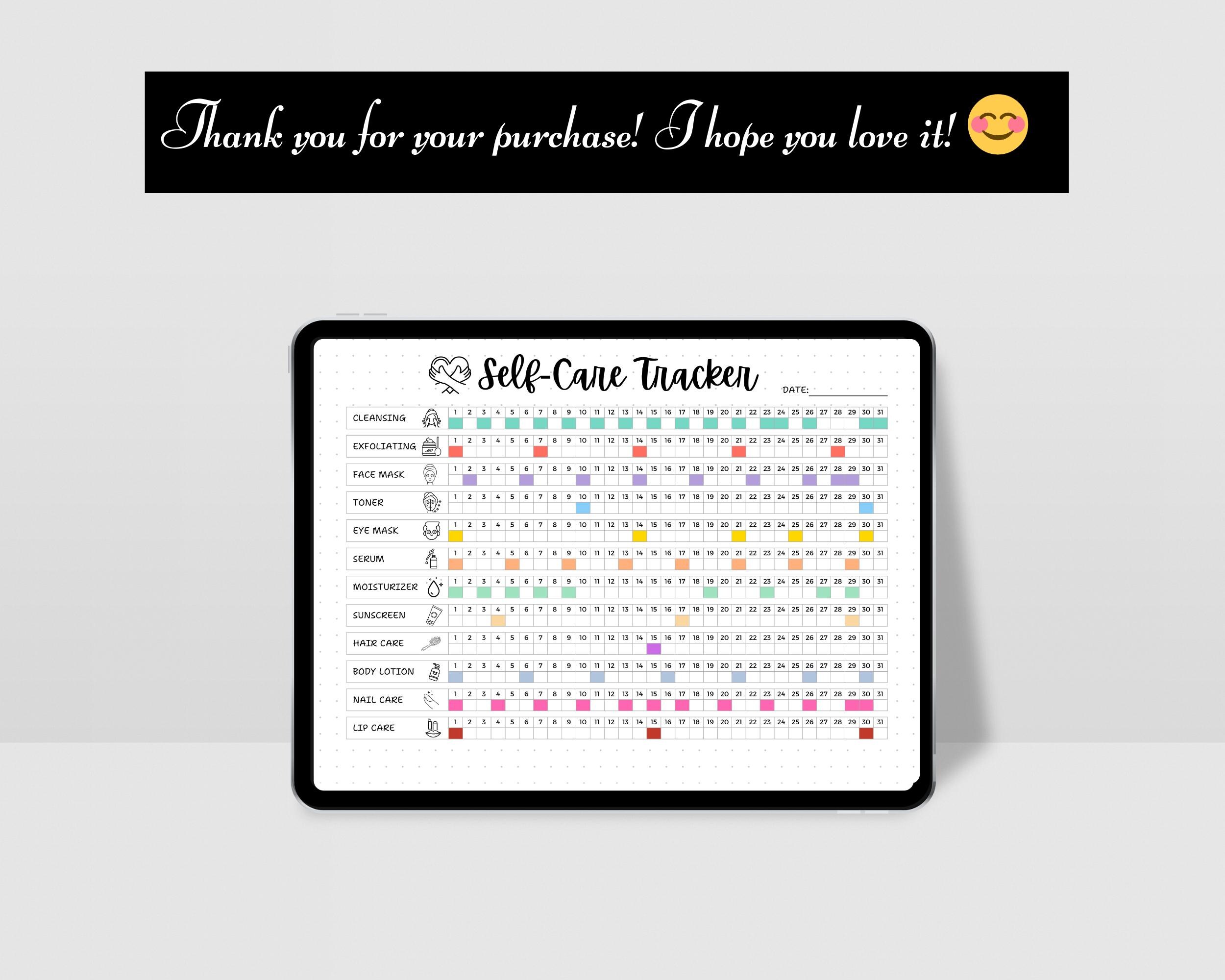 Self Care Tracker Printable - Skin Care Tracker - Monthly Planner Page ...