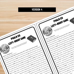 Psalm 23 Left Right Game Printable – Bible Study Activity – Christian ...