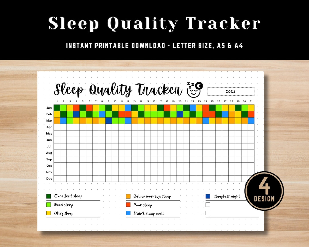 Yearly Sleep Quality Tracker - Printable Sleep Log Journal Page ...