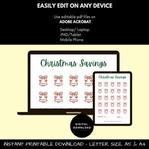 Christmas Savings Challenge Printable | Holiday Money Savings Tracker ...