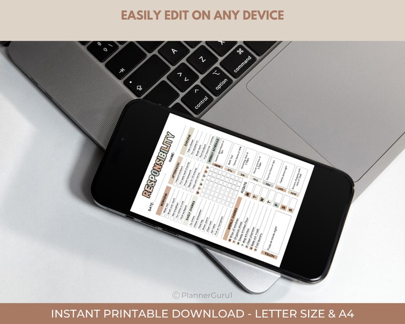 Editable Task Sheets for Kids | Printable | Daily Weekly Responsibility ...