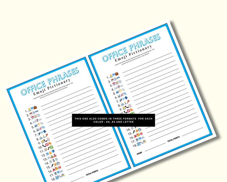 Office Emoji Pictionary Game | Work Party Game | Office Team Building ...